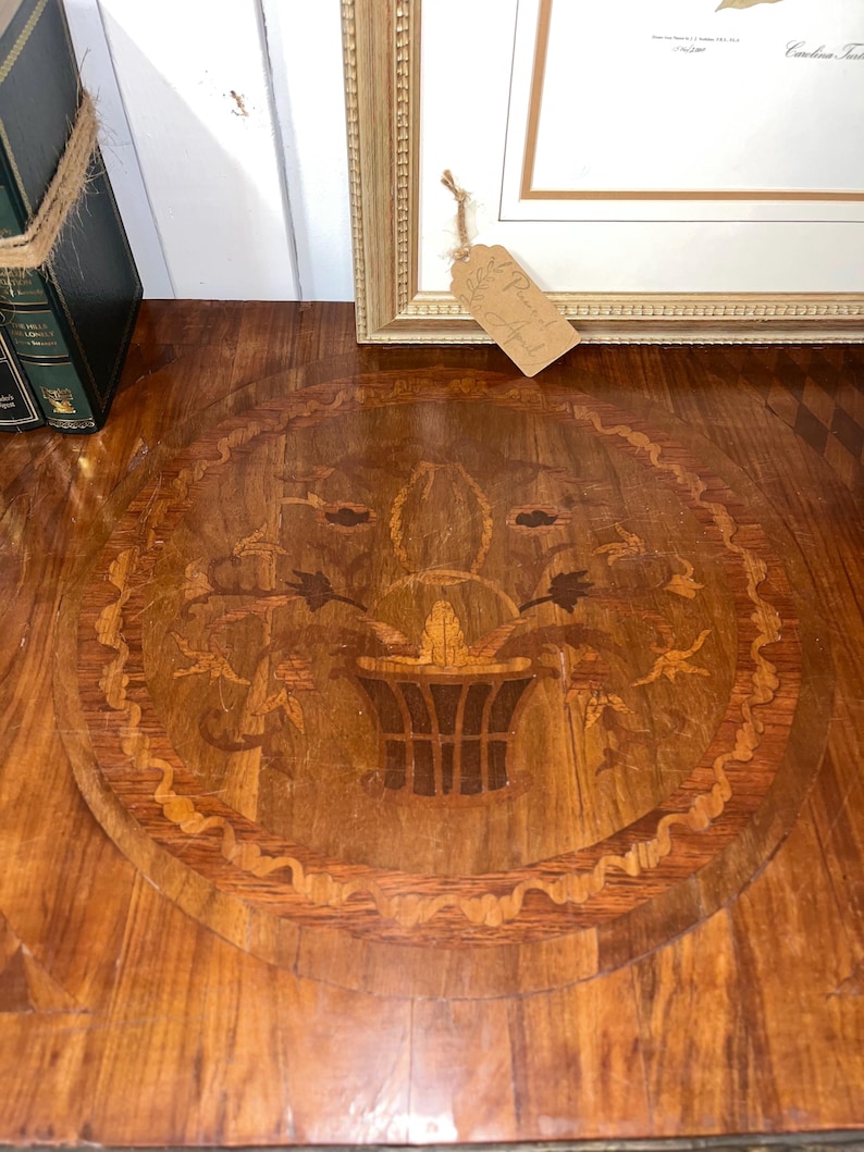 Neoclassical Marquetry/parquetry Inlay Three Drawer Walnut Dresser - Etsy