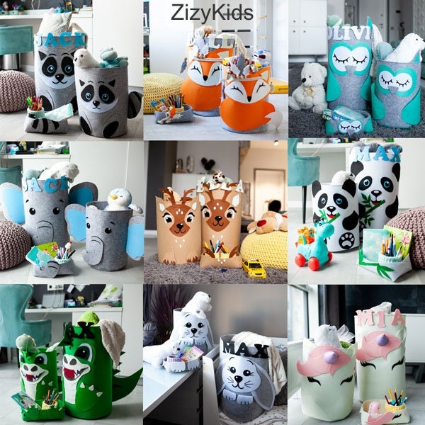 Toy Storage Fox Felt Basket Storage Rooms Togo Kids Decor for - Etsy