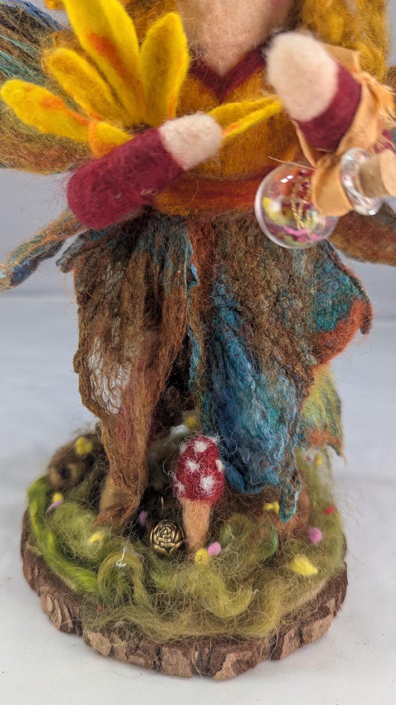 Whimsical Needle Felted Fairy | Red Hair & Long Hat | Handmade Decor ...