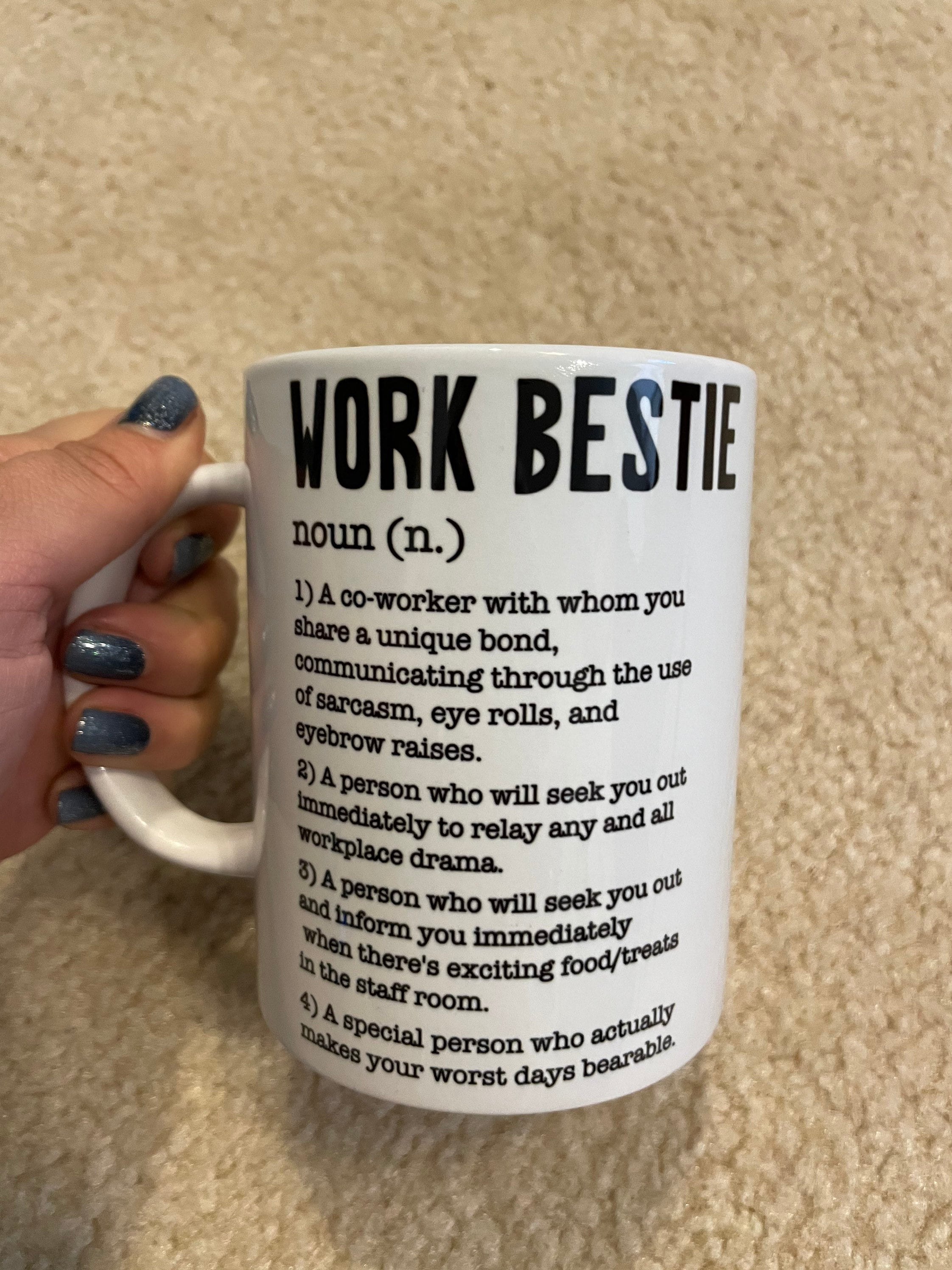 Work Bestie Mug, Coworker Mug, Coworker Gift, Christmas Gift, Holiday ...