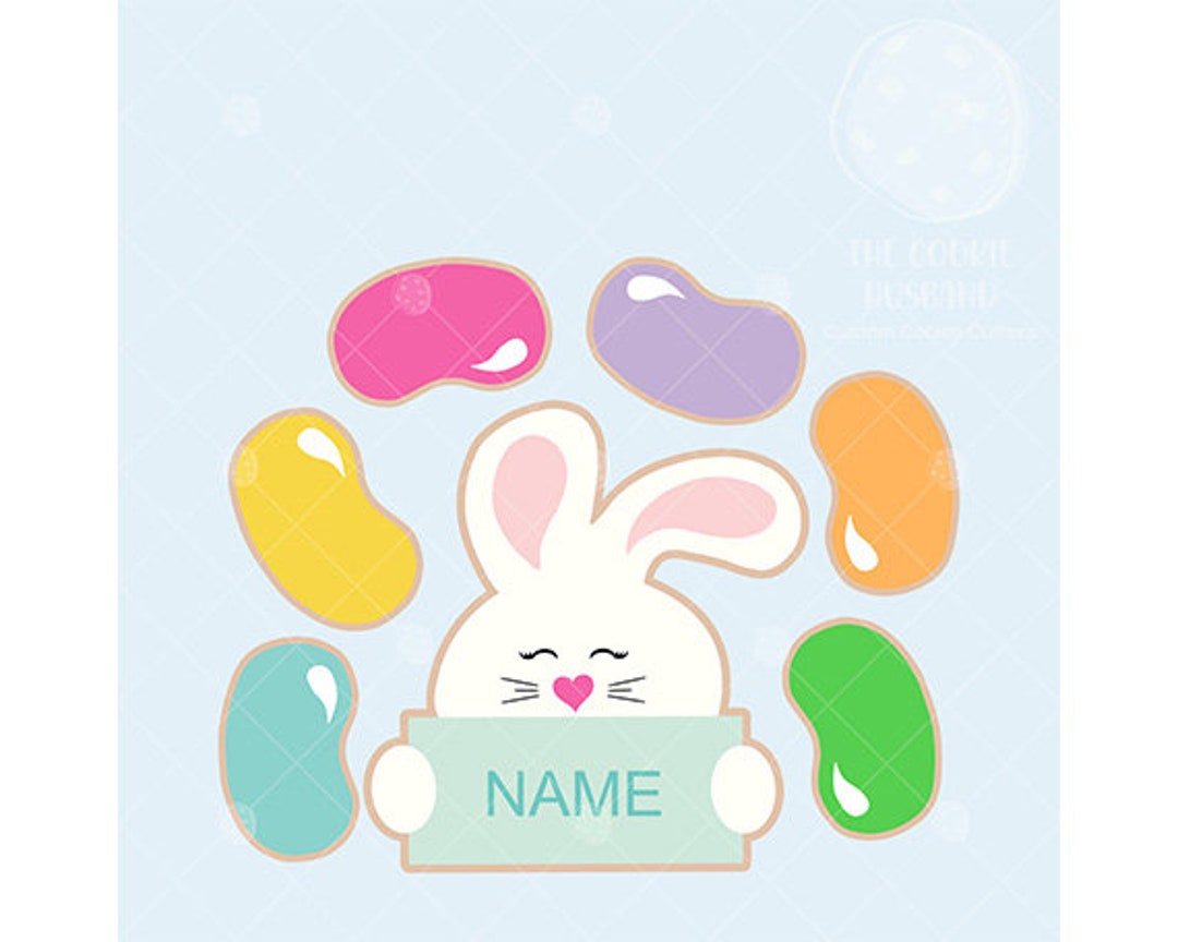 A 3pc Bunny and Jelly Beans W/ Jar Cookie Cutter STL Download - Etsy