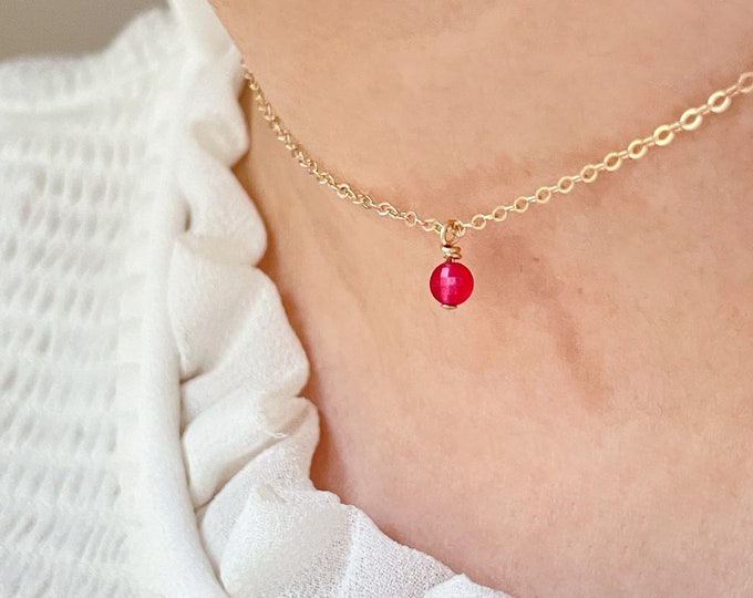 Raw Ruby Necklace, Rough Ruby Pendant, Healing Crystal Necklace, Uncut ...