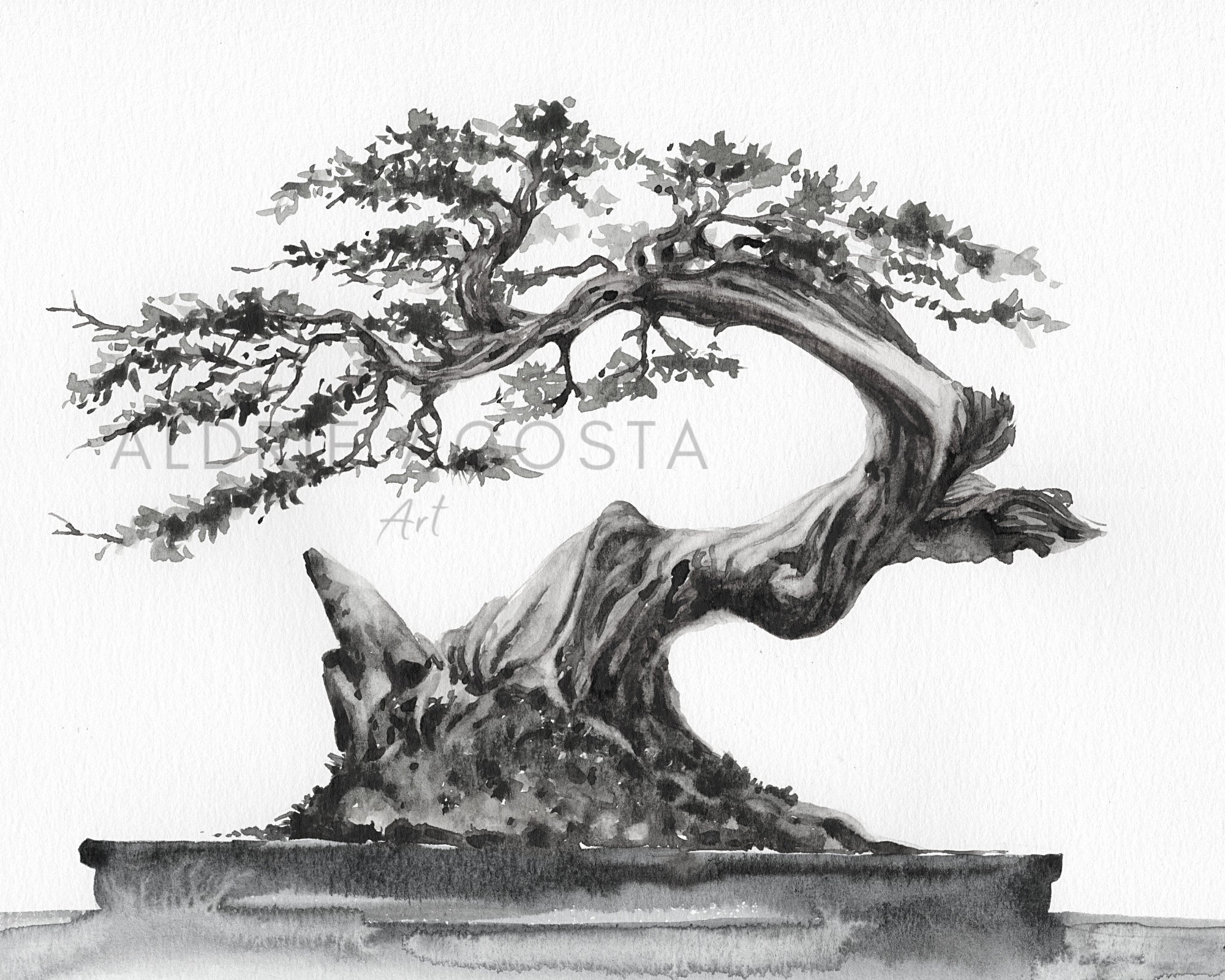 Bonsai Tree Series No. 1 Giclée Art Print From Original - Etsy