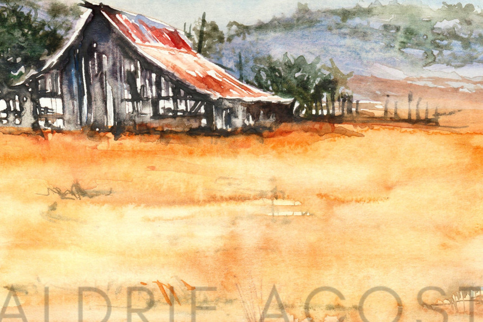 Rustic Barn Series No. 1 Art Print From Original Watercolor - Etsy UK