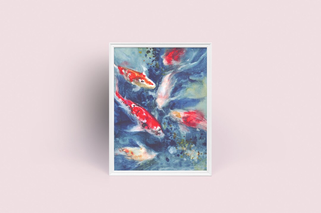 Koi Fish Series 4 Original Watercolor Impression Painting, Colorful ...