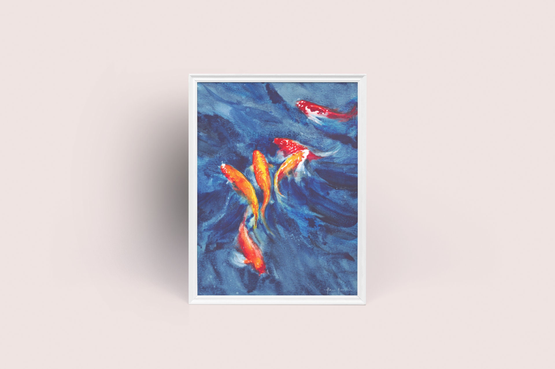 Koi Fish Series 5 Original Watercolor Impression Painting, Colorful ...