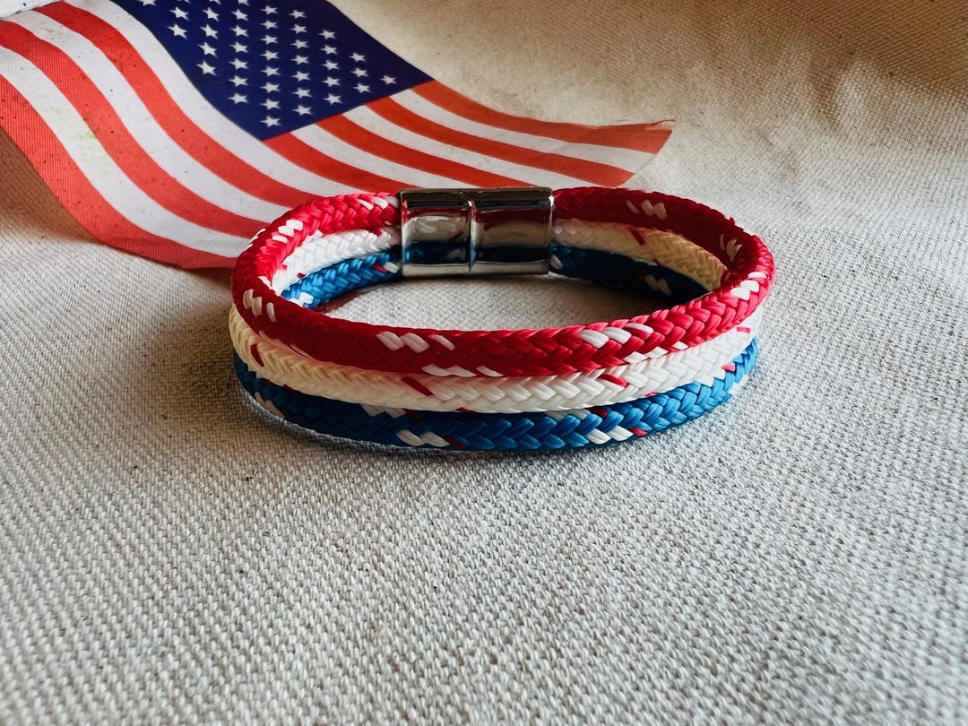 USA Flag Jewelry Patriotic Bracelet American Jewelry American Bracelet ...