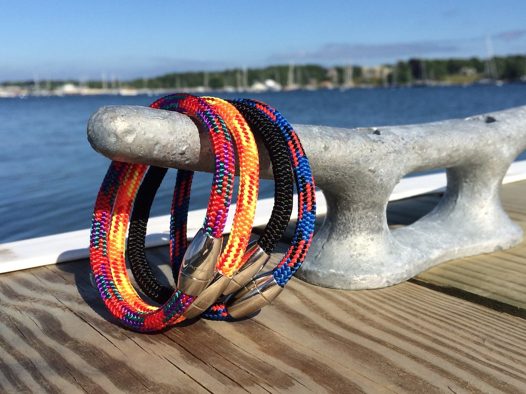 Sailing Rope Bracelet With Stainless Steel, Nautical Bracelet, Sailor ...