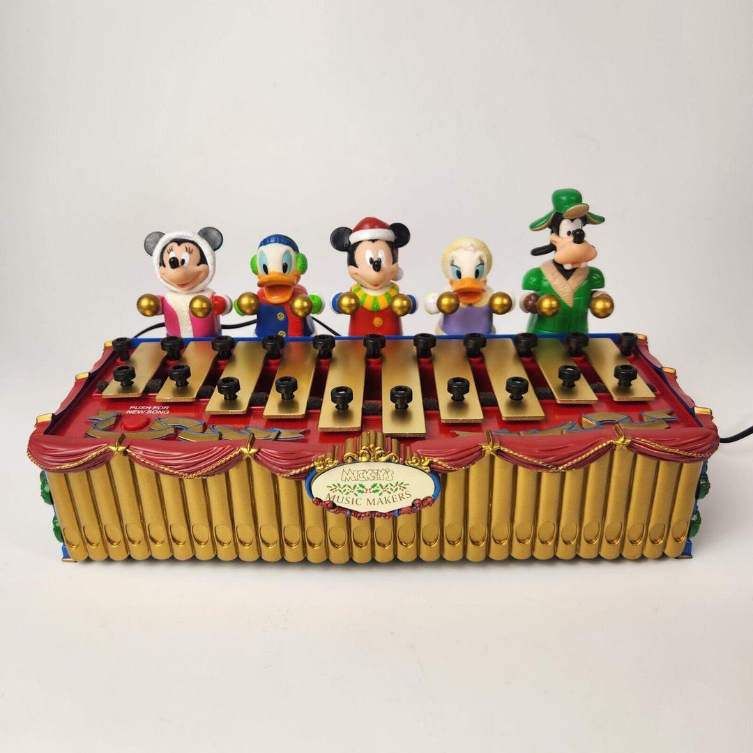 VTG 90s Disney Christmas Mickeys Merry Music Makers Festive Holiday ...