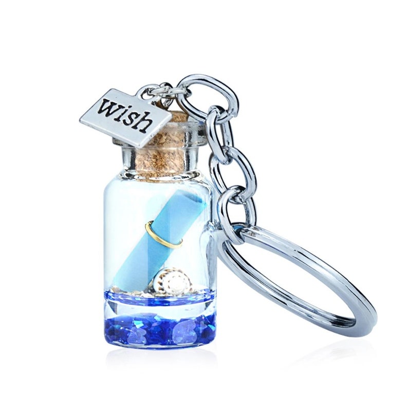Mini Wish Jar Bottle Keychain Eternal Sparkling Key Rings - Etsy