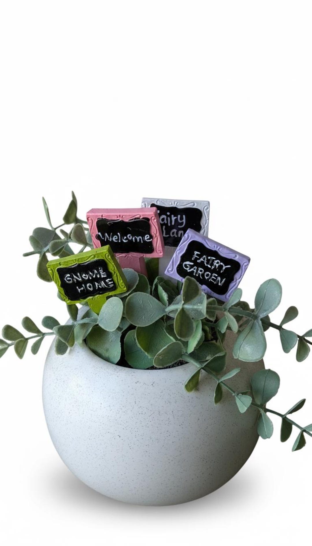 Mini Fairy Garden Stake With Wording – 8cm Decorative Plant Marker (4 ...