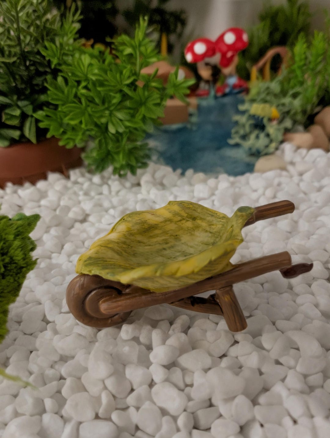 Mini Leaf Wheelbarrow for Fairy Gardening Fairy Furniture Accessories ...