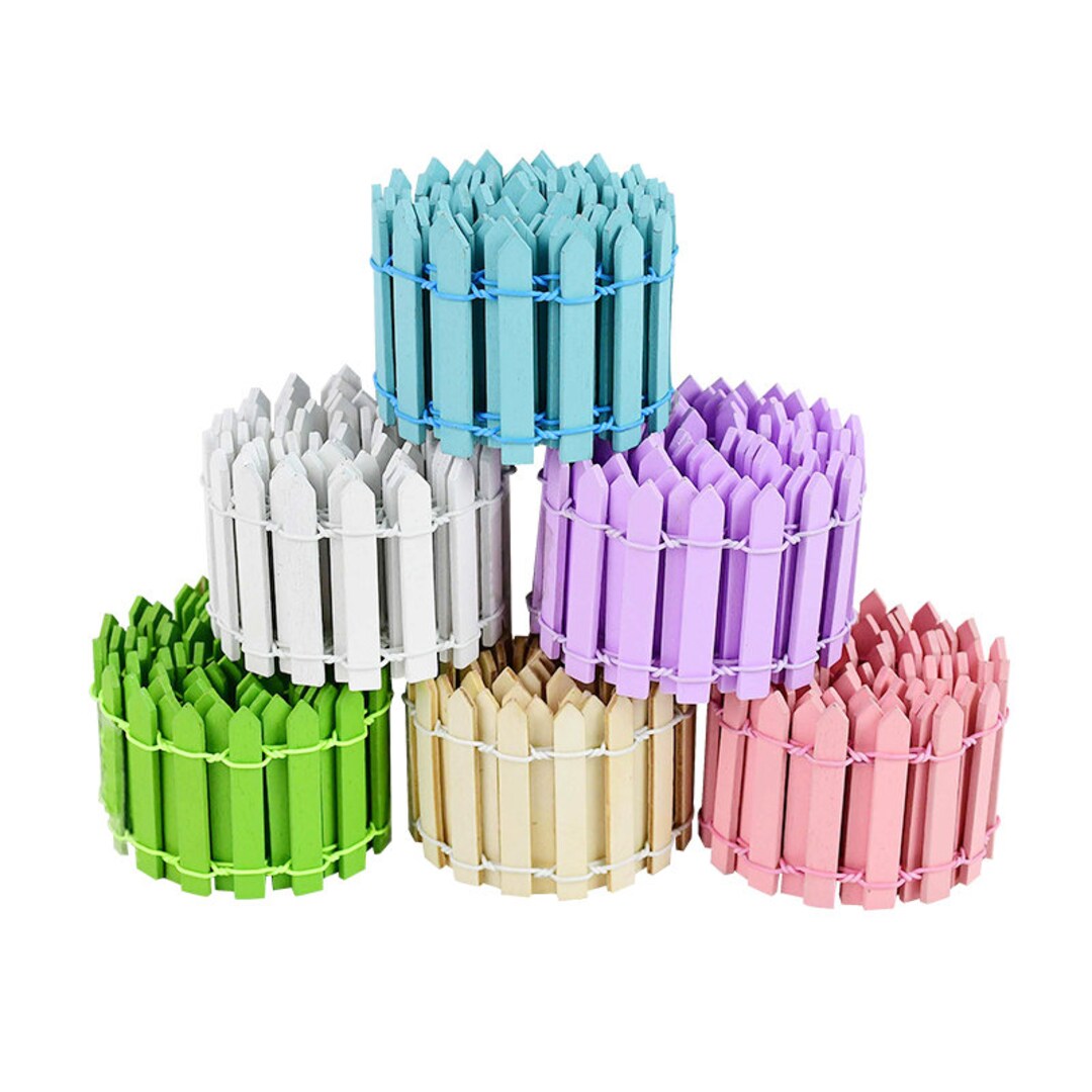 Mini Picket Fairy Garden Fence Dollhouse Fence Terrarium Decor Fence ...