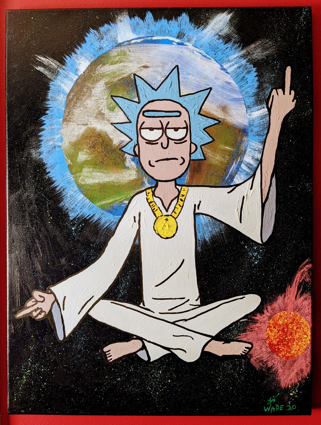 Zen Rick peace Among Worlds 24 X 18 Acrylic HAND - Etsy UK