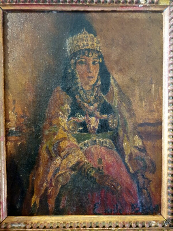 Emile Baes 1879-1954 Oil on Canvas portrait of an Oriental Signed Lower ...