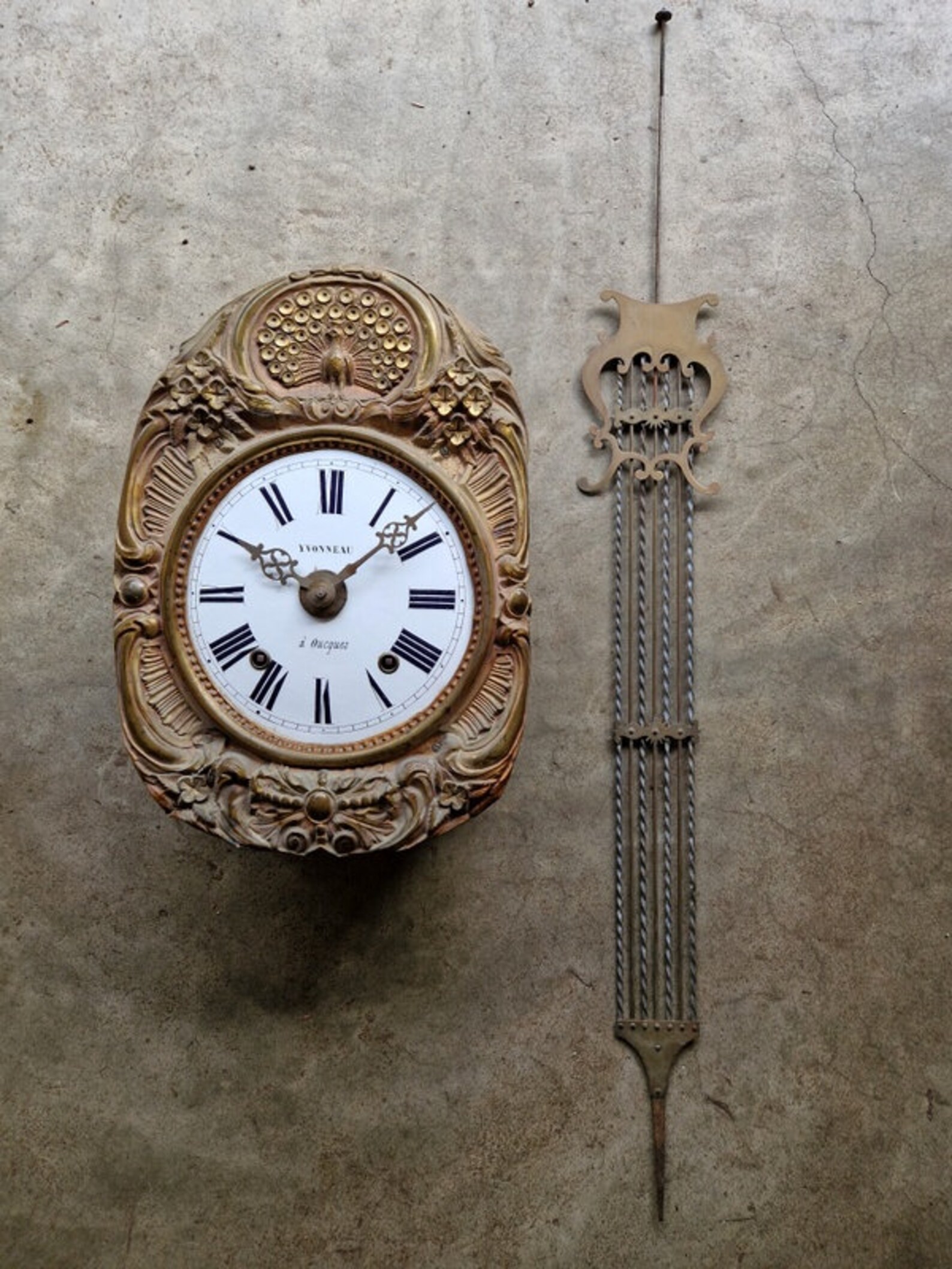 Old Comtoise or Parquet Clock Movement With One Bell Yvonneau in ...