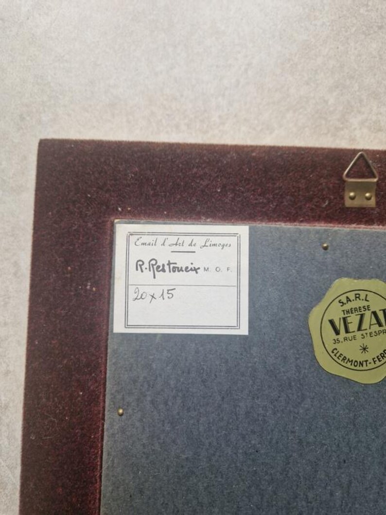 René Restoueix (born in 1924) - Limoges Enamel Plaque - Riverside - Etsy