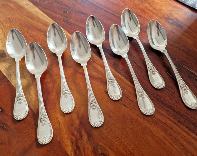 Christofle, Paris - Set of 8 Dessert Spoons - Trianon Model - Silver ...