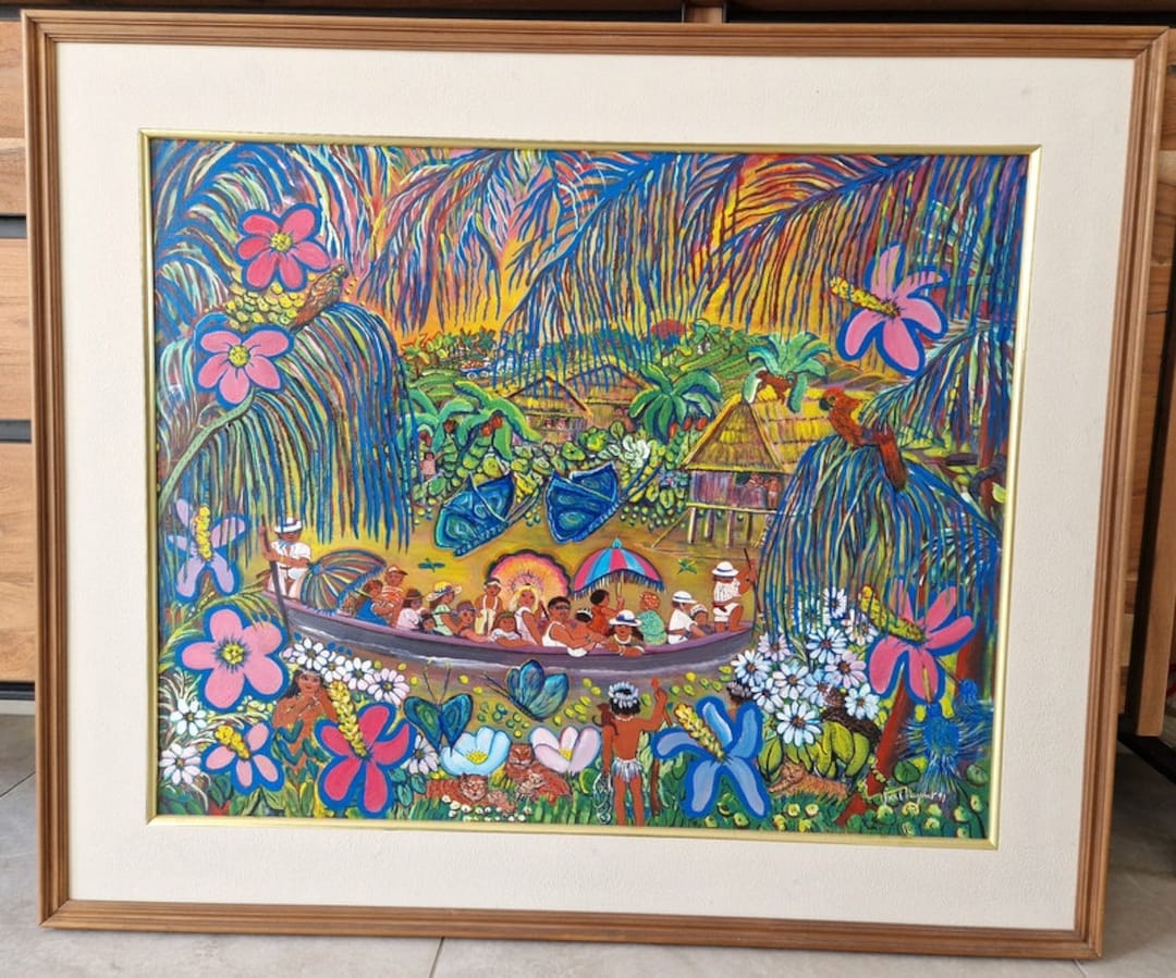 Vikki Nugent 20th Century Artist Oil on Canvas paseo En El Amazonias ...