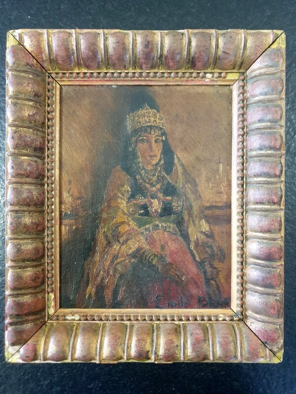 Emile Baes 1879-1954 Oil on Canvas portrait of an Oriental Signed Lower ...