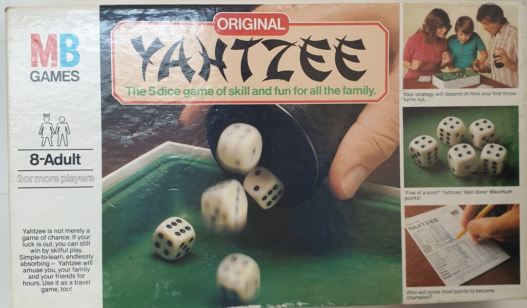 Yahtzee Original 5 Dice Game Vintage 1982 Board Game MB Games 4 Pens - Etsy