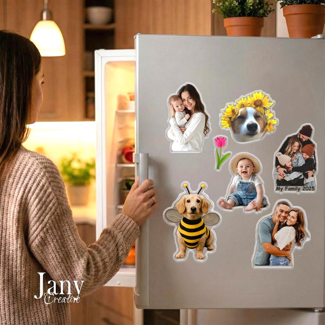 Personalized Photo Acrylic Magnet: Family Photo Magnet, Custom Acrylic ...