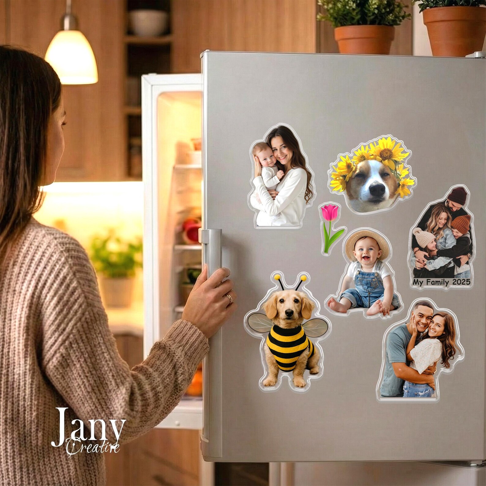 Personalized Photo Acrylic Magnet: Family Photo Magnet, Custom Acrylic ...
