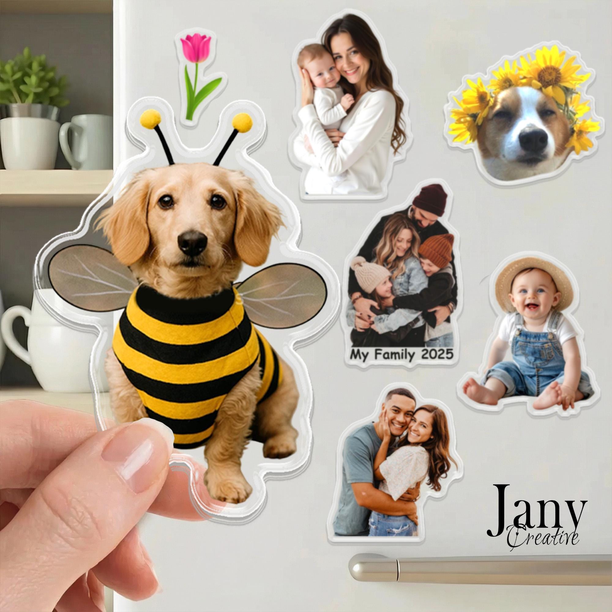 Personalized Photo Acrylic Magnet: Family Photo Magnet, Custom Acrylic ...
