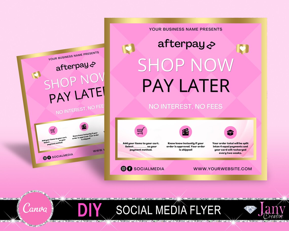 Installment Flyer Afterpay Shop Now Flyer Social Media - Etsy