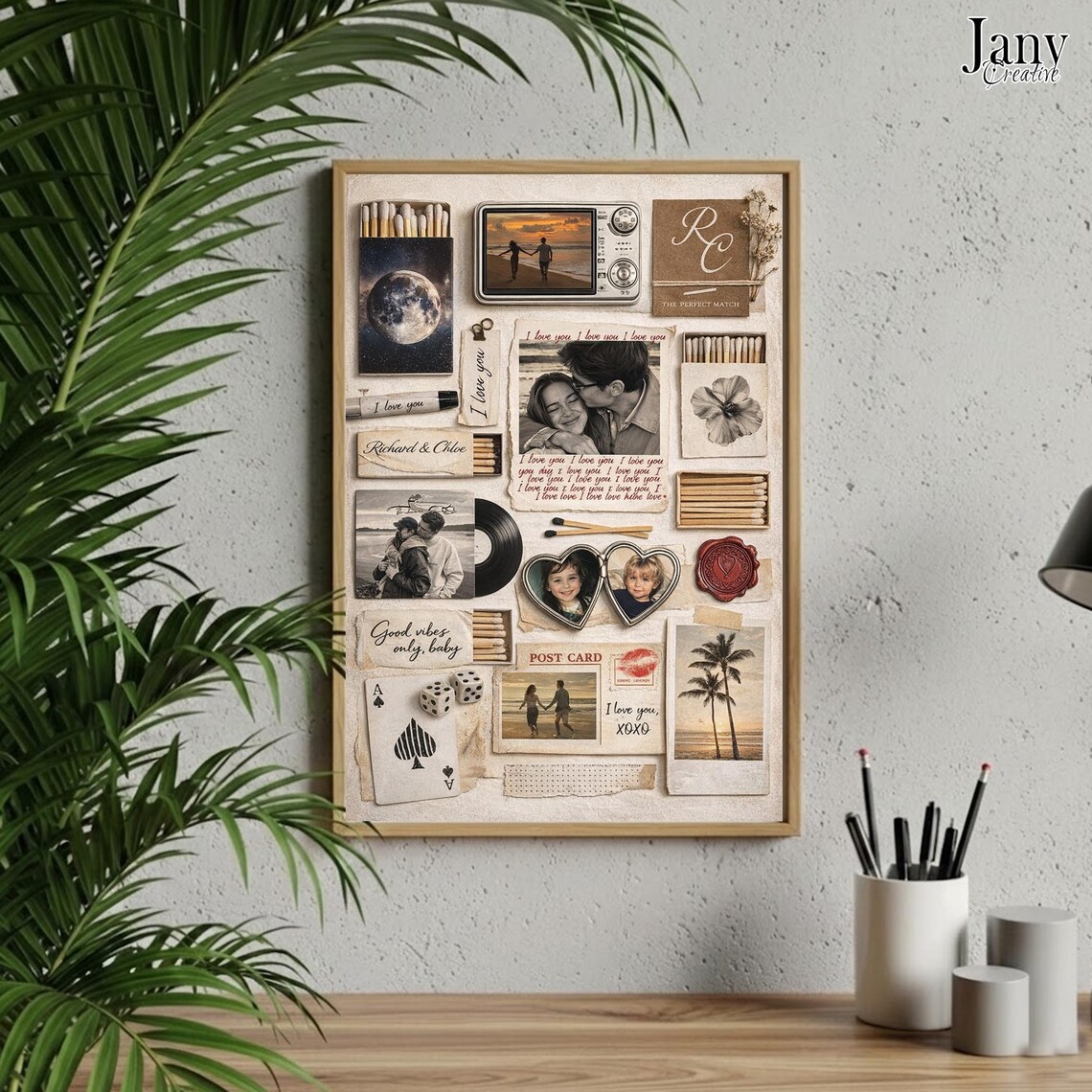Couple Memory Collage Gift, Personalized Anniversary Gift for Husband ...