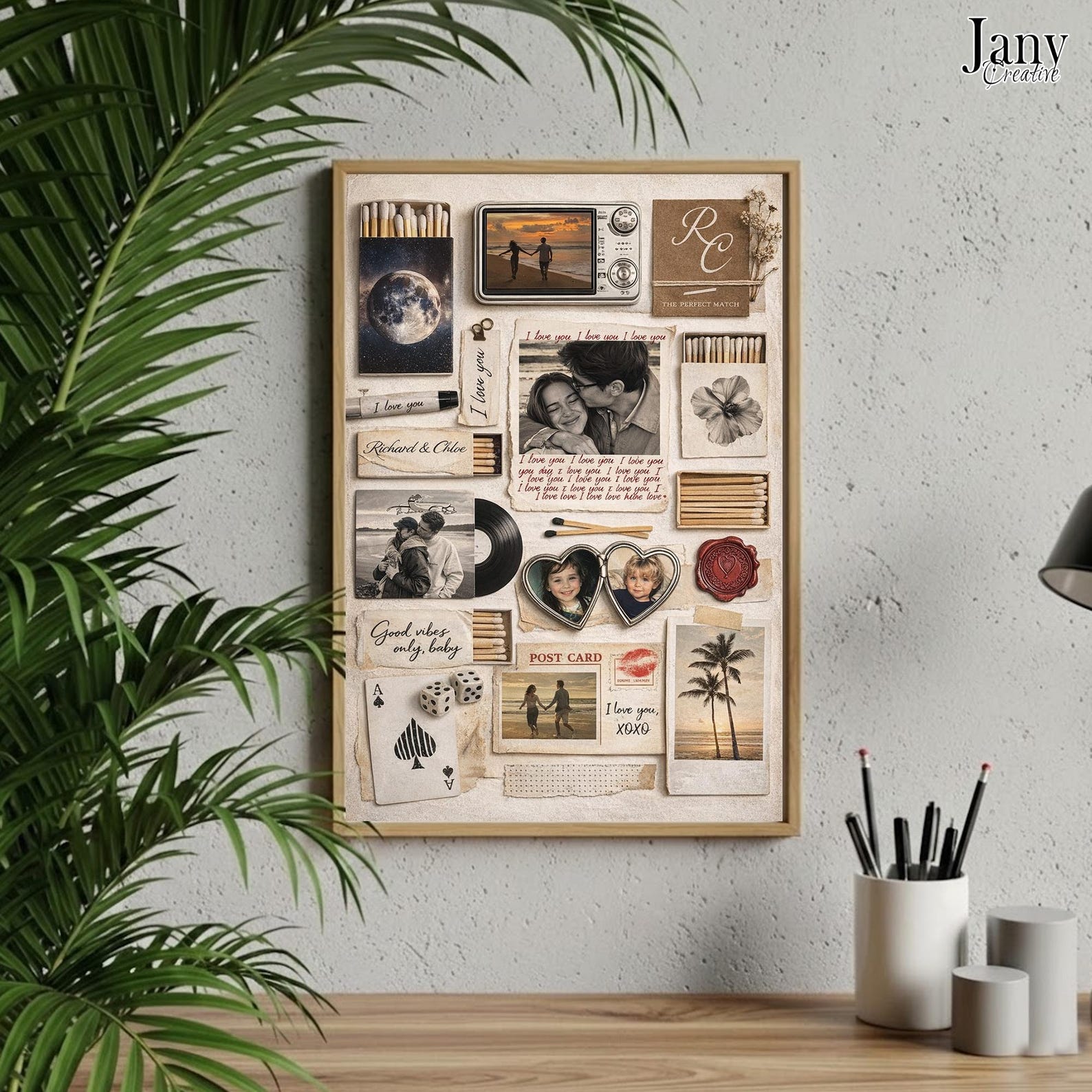 Couple Memory Collage Gift, Personalized Anniversary Gift for Husband ...