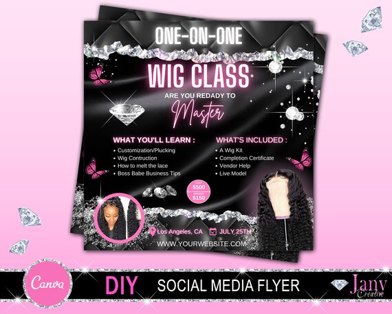DIY Wig Class Flyer Wig Training Flyer Wig Flyer Wig Course | Etsy