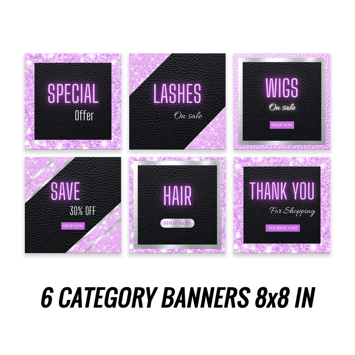 Purple Website Banner Diy Web Banner Set Beauty Web Banner - Etsy