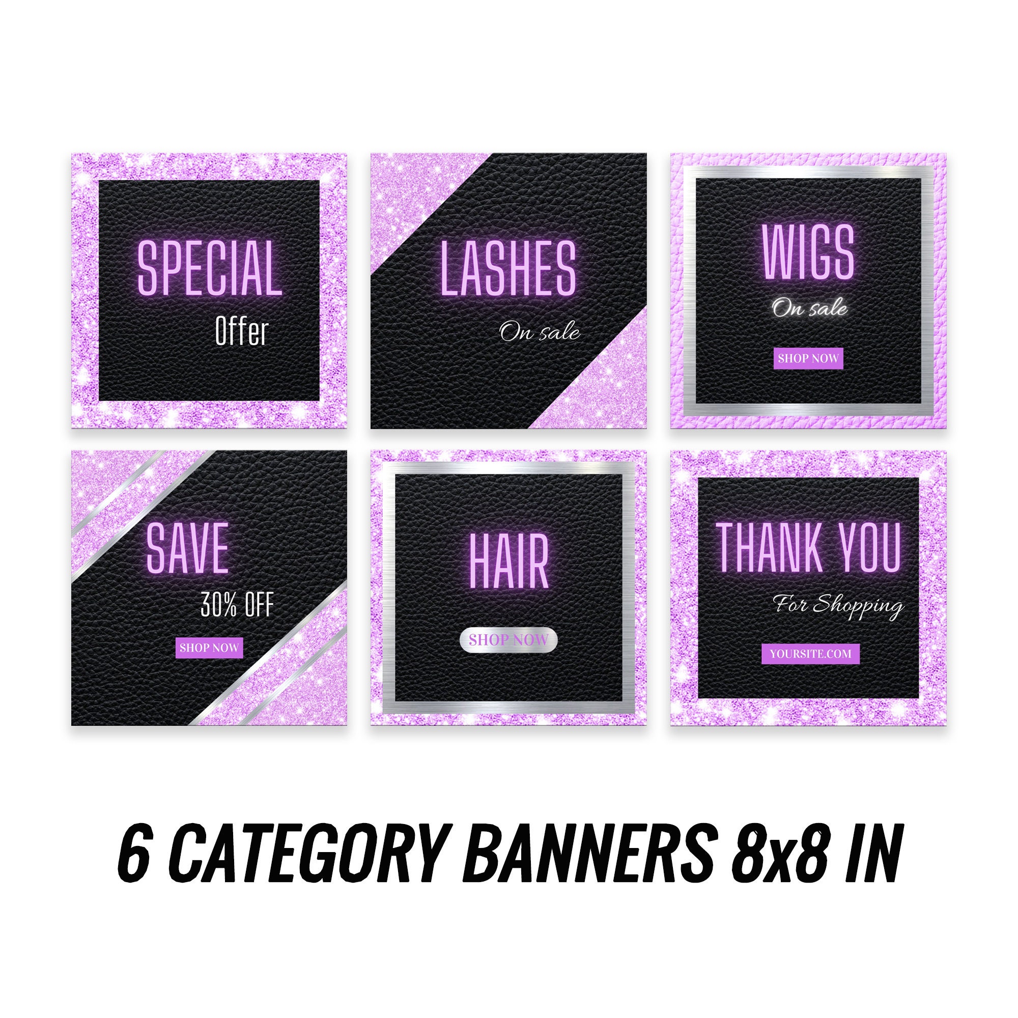 Purple Website Banner Diy Web Banner Set Beauty Web Banner - Etsy
