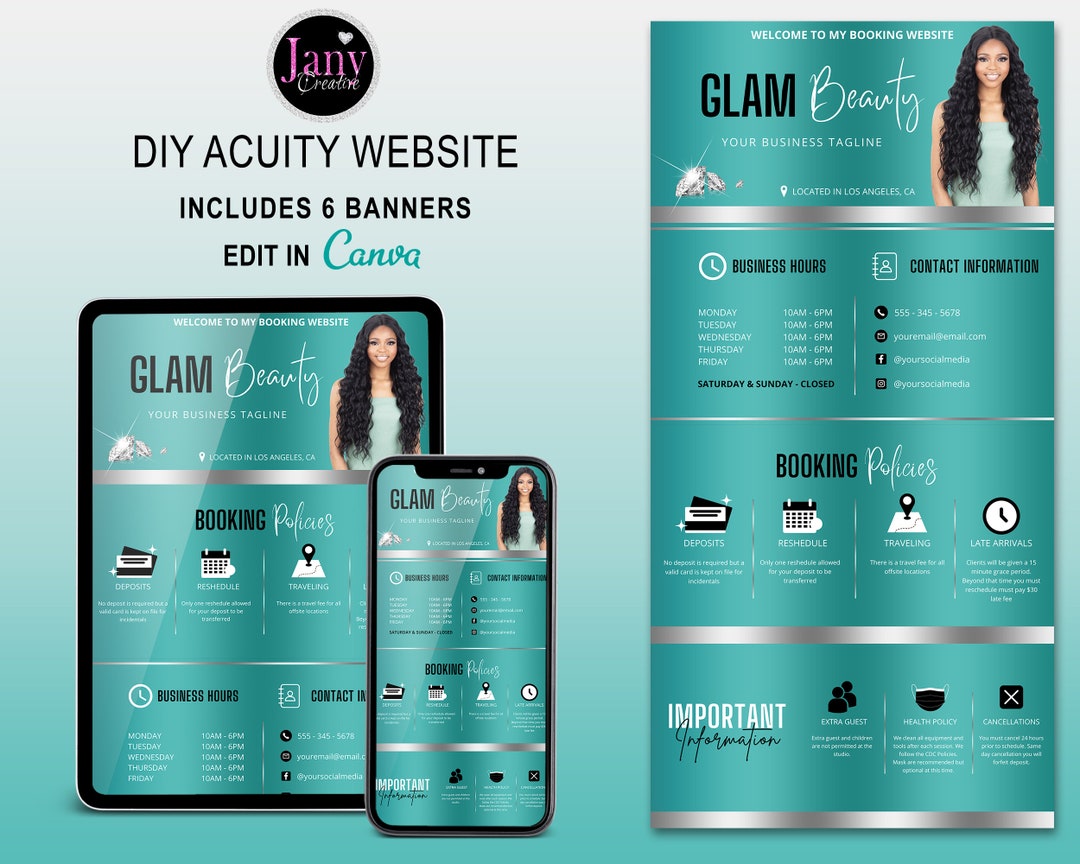 Acuity Scheduling Template, DIY Booking Site Template, Acuity Site ...