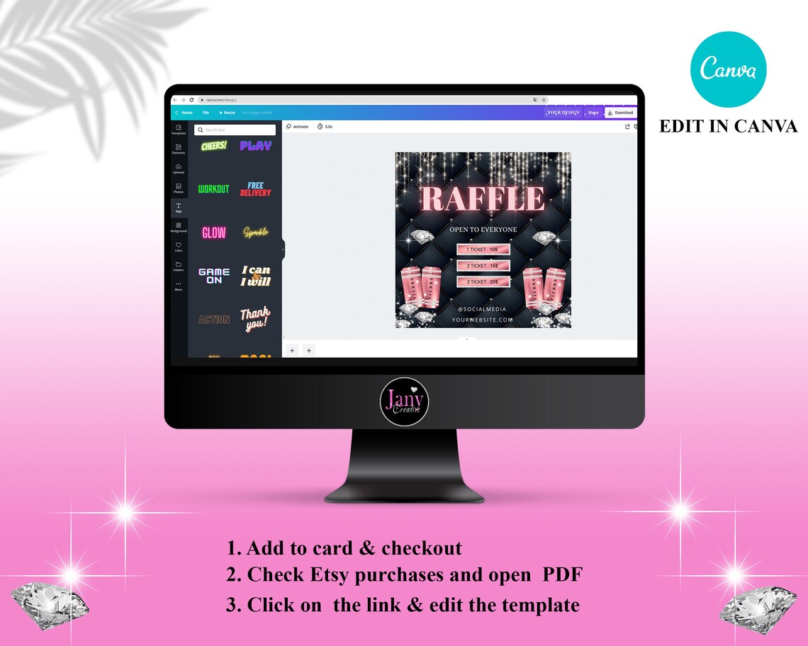 Raffle Flyer Giveaway Flyer Raffle Ticket Flyer Hair Raffle - Etsy