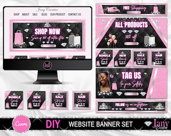 DIY Boutique Banner Set, DIY Shopify Web Banners, DIY Wix Website ...