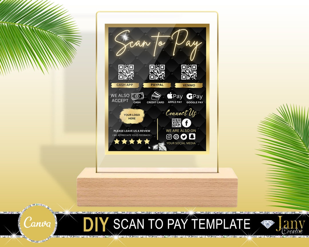 Scan to Pay Template Scan to Pay Sign Scan to Paypal QR - Etsy