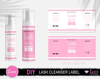 DIY Eyelash Cleanser Foam Label, Lash Bath, Lash Cleanser Sticker, Lash ...