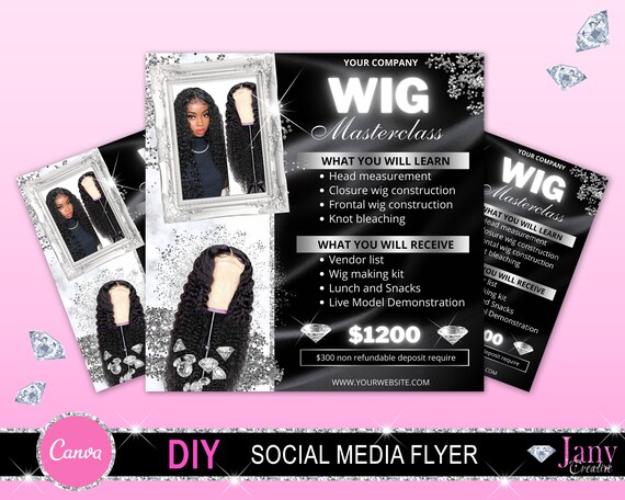 DIY Wig Class Flyer Wig Training Flyer Wig Course Flyer Wig - Etsy