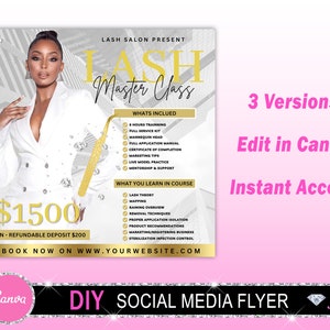 Lash Masterclass Flyer | Lash Class Flyer | Lash Training Flyer | Lash ...