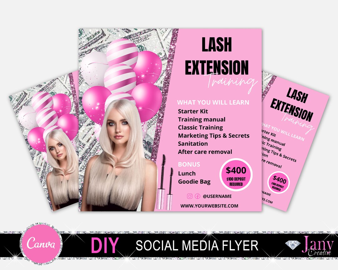 DIY Lash Training Flyer, Lash Extension Training, Lash Academy Flyer ...