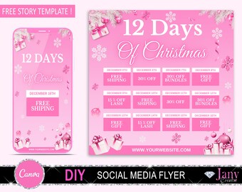 12 Days of Christmas Flyer - Etsy