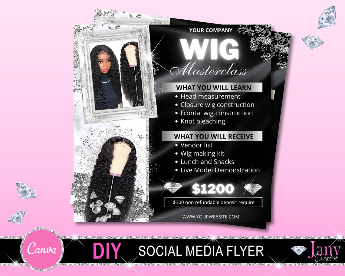 DIY Wig Class Flyer Wig Training Flyer Wig Course Flyer Wig - Etsy