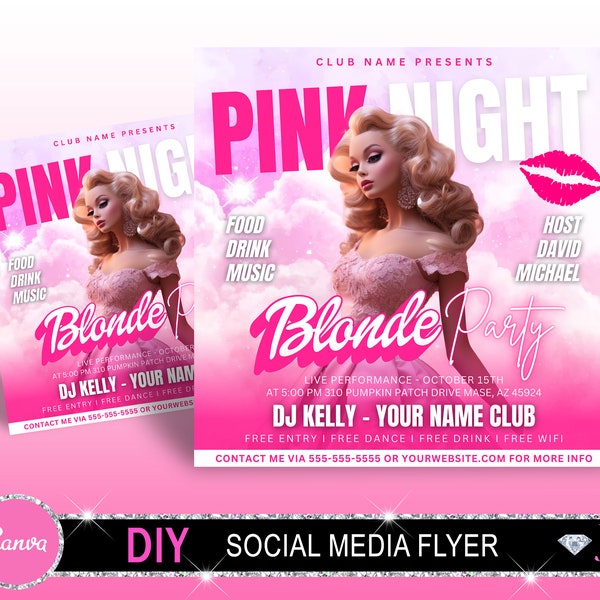 Barbie Template Flyer - Etsy