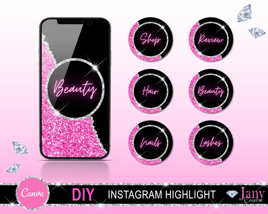 Pink Instagram Highlight Covers, Canva Instagram Highlight Covers ...