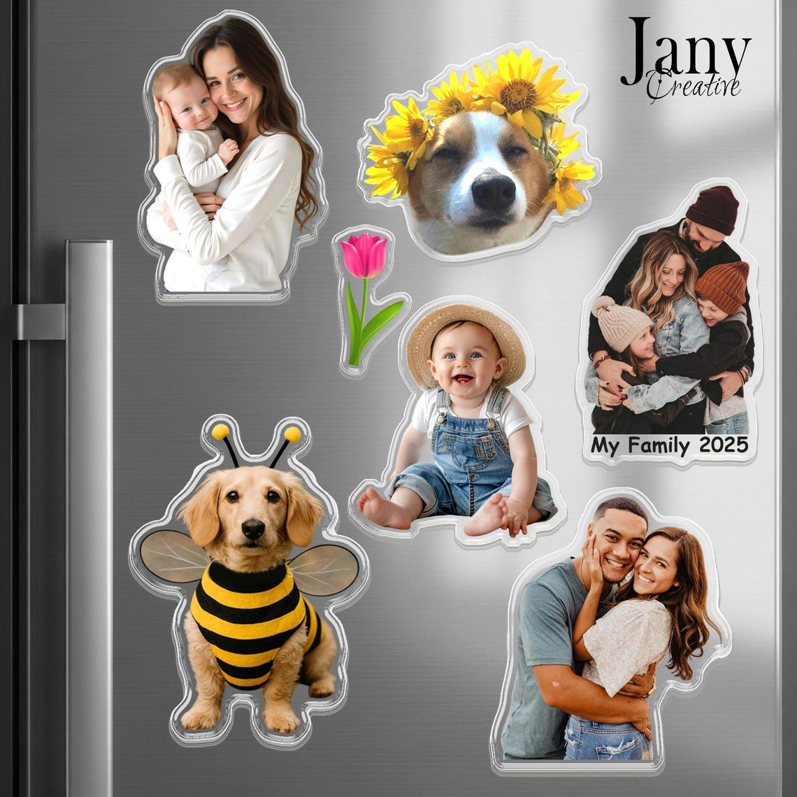 Personalized Photo Acrylic Magnet: Family Photo Magnet, Custom Acrylic ...