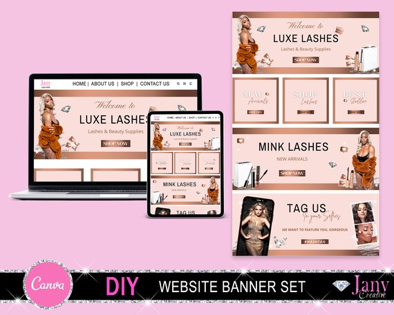 Lash Website Banner Lash Website Templates Website Branding - Etsy