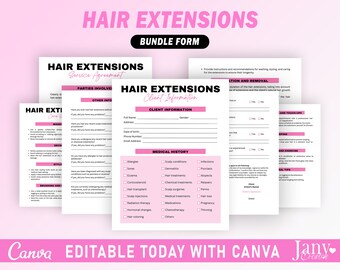 Hair Extension Forms, Editable Hair Consent Templates, Hair Extensions ...