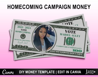 Homecoming 100 Dollar Bill Vote for Me Campaign - Etsy